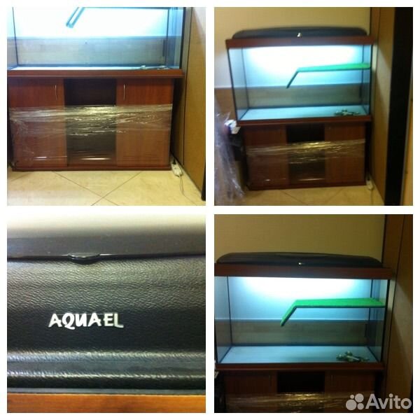 Новый аквариум aquael 280 л. + тумба цвет вишня