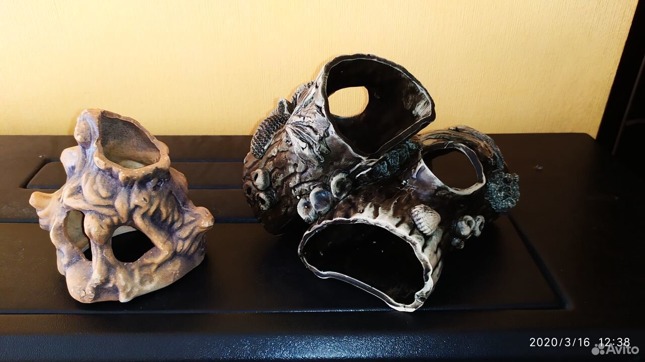 Укрытия рыбок, песчаник, водонагреватели, и компле